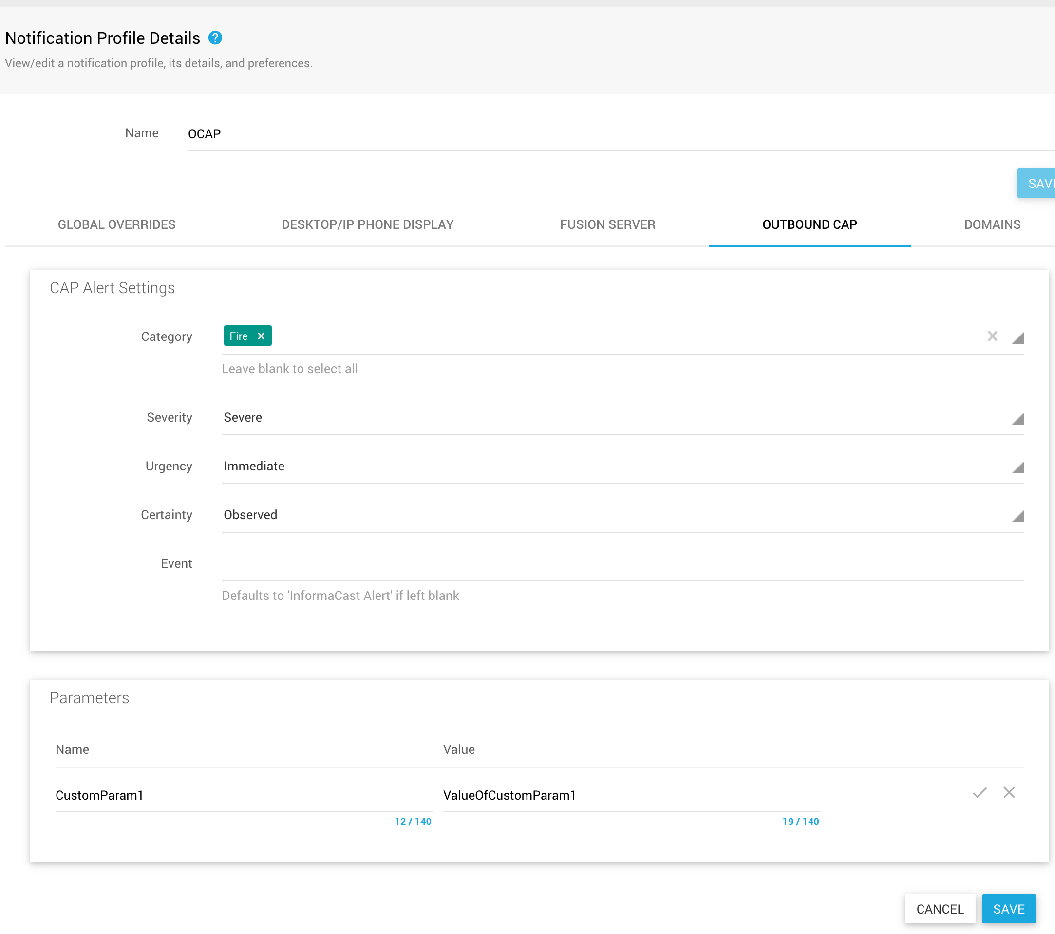 Validating Outbound CAP notifications