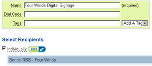 Custom Script for Four Winds Interactive Digital Signage