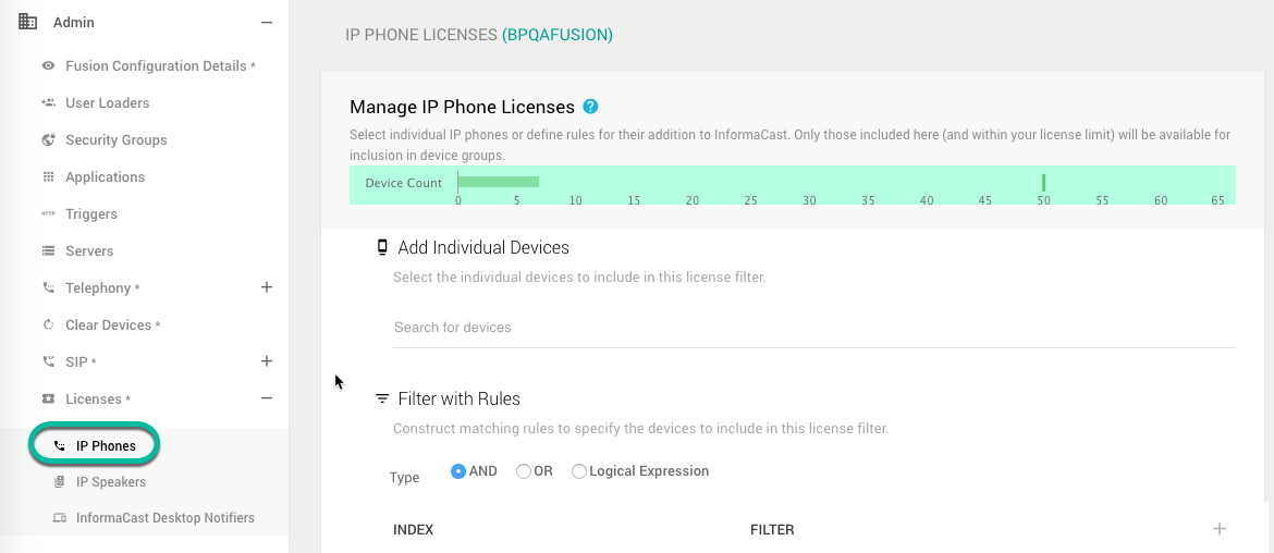 InformaCast Fusion Licensing