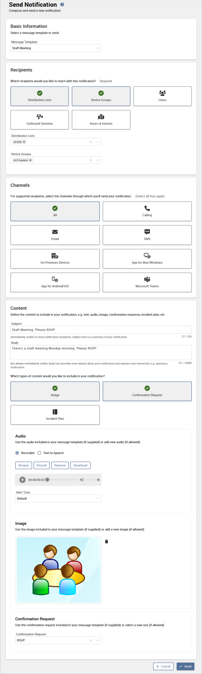 InformaCast Fusion UI Overview