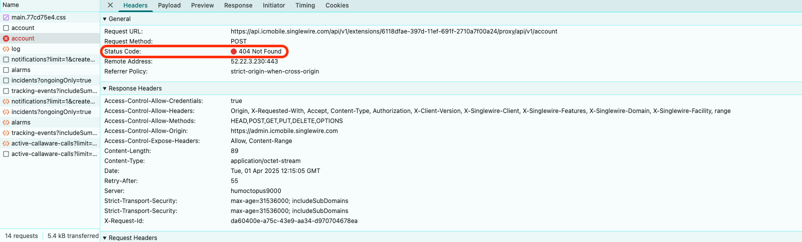 Webex Calling Integration setup failure - "The information could not be ...