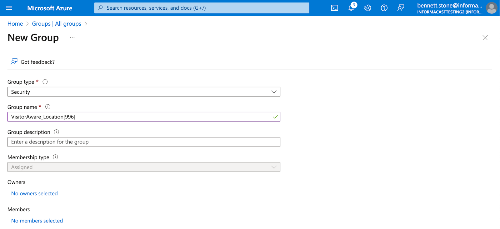 Provision Azure Groups for Visitor Aware Locations and Roles